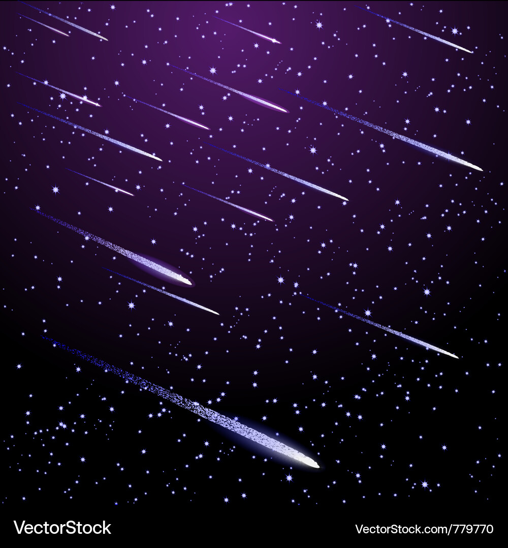 Background with meteor shower Royalty Free Vector Image