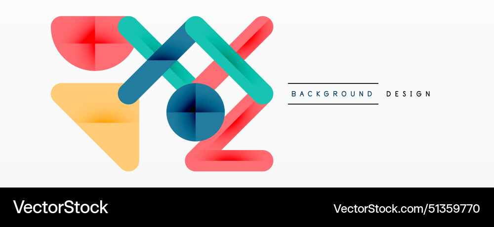 Colorful lines with shadows geometric background Vector Image