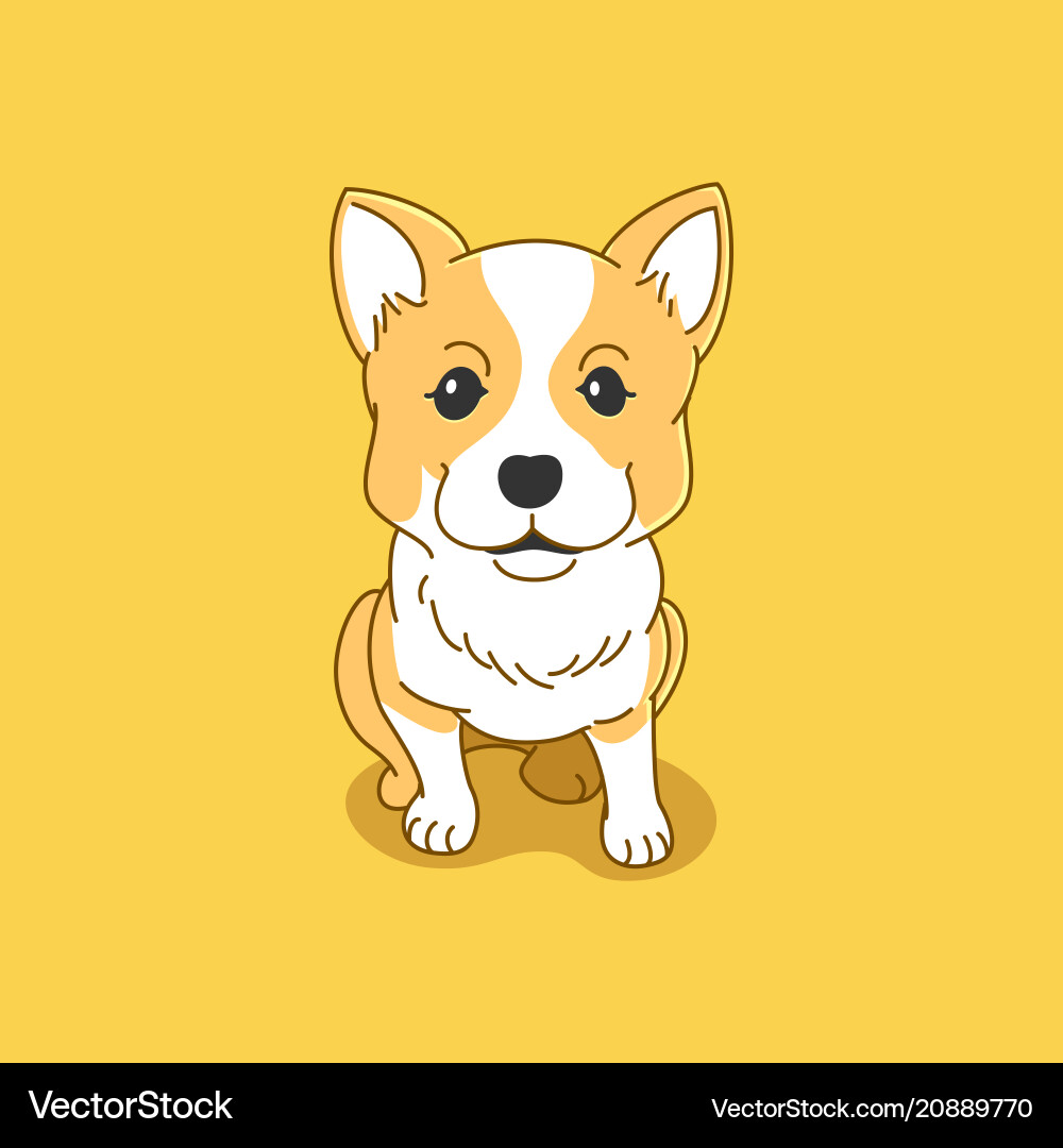 Corgi puppy Royalty Free Vector Image - VectorStock