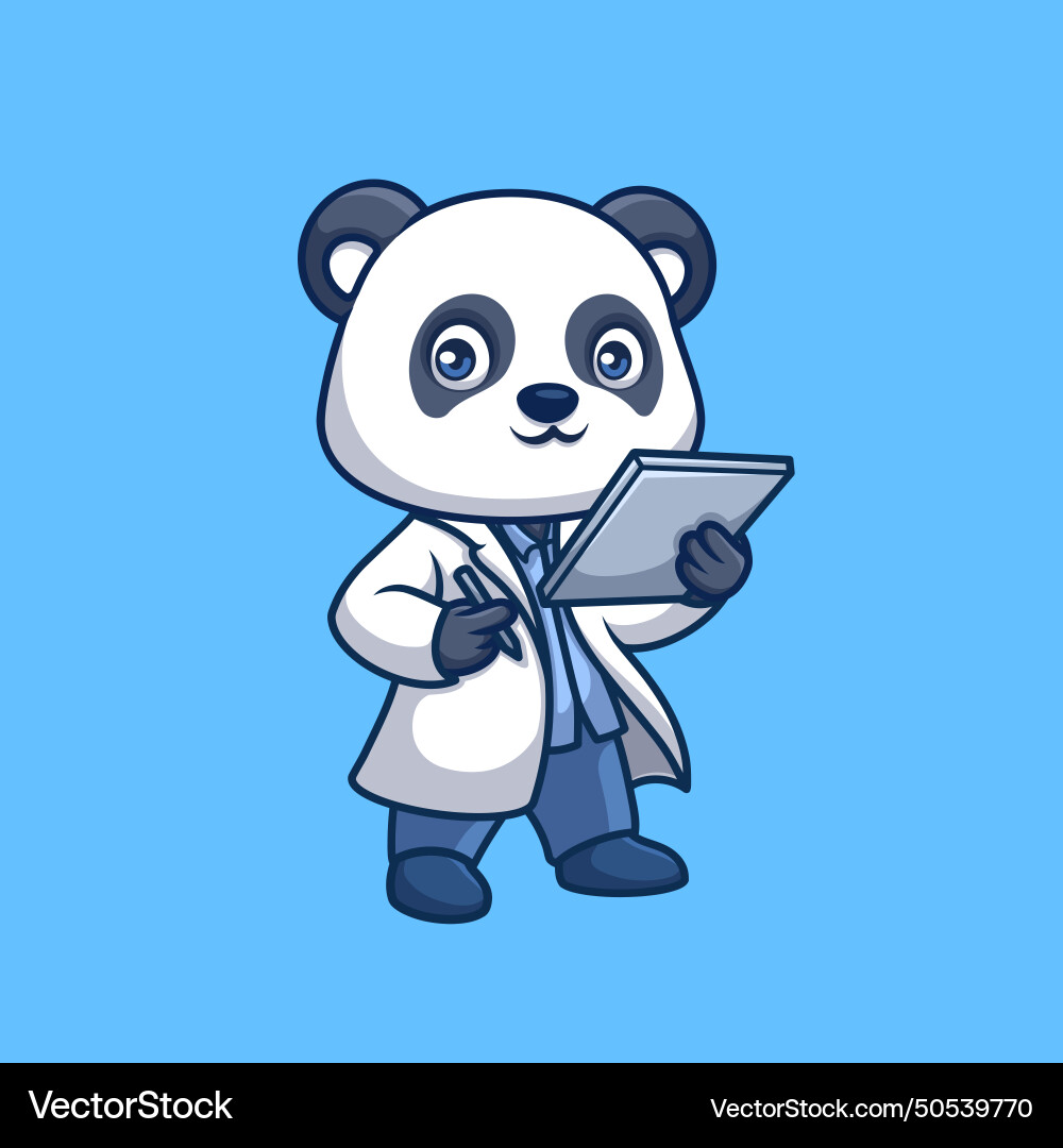 Doctor panda cute cartoon Royalty Free Vector Image