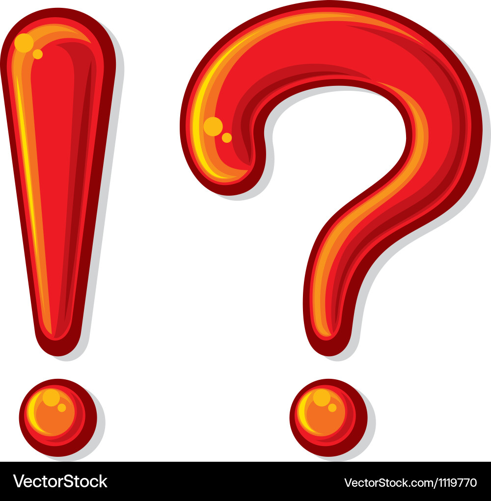 Exclamation point and a question mark Royalty Free Vector