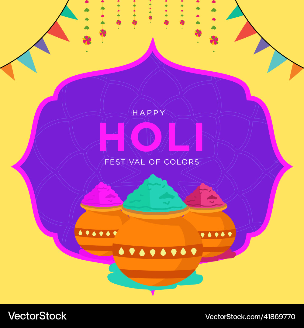 Happy holi banner design Royalty Free Vector Image