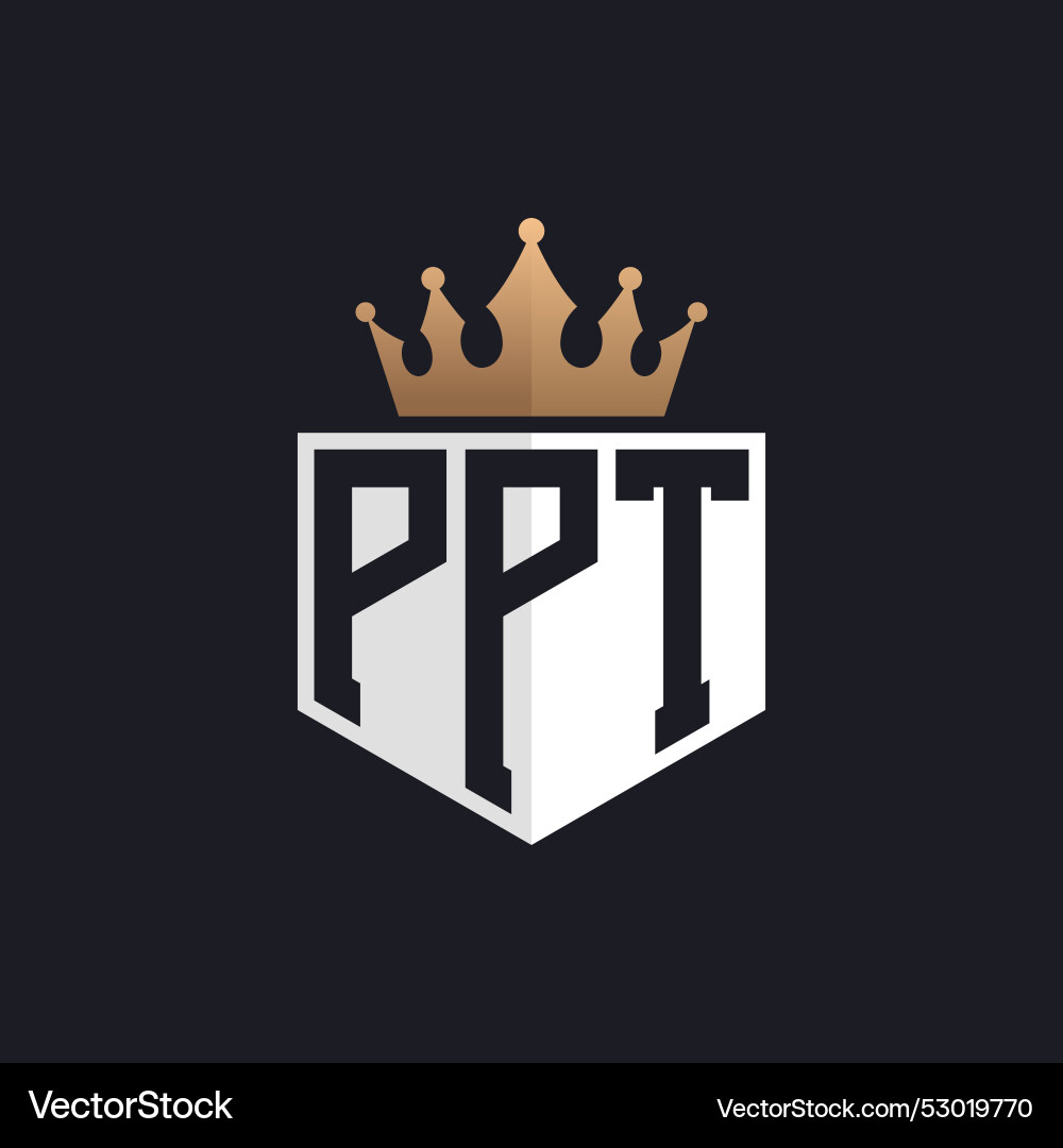 Luxury ppt logo with crown elegant initials Vector Image