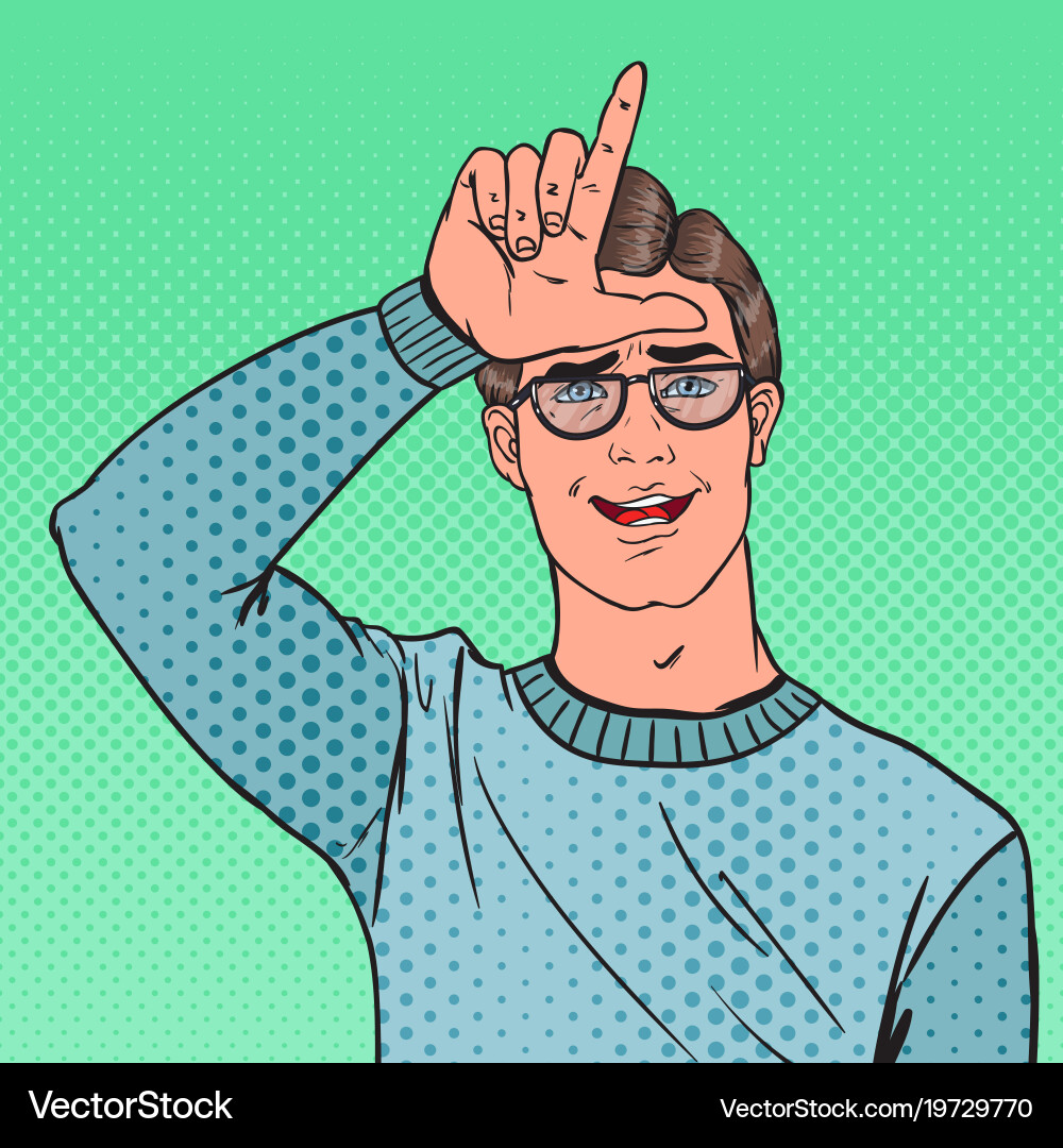 Man Showing 'Loser' Sign Royalty Free Vector Image