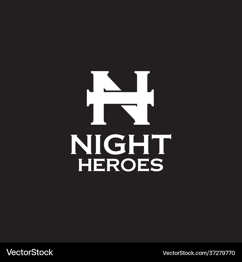 Nh letter initial logo design template Royalty Free Vector