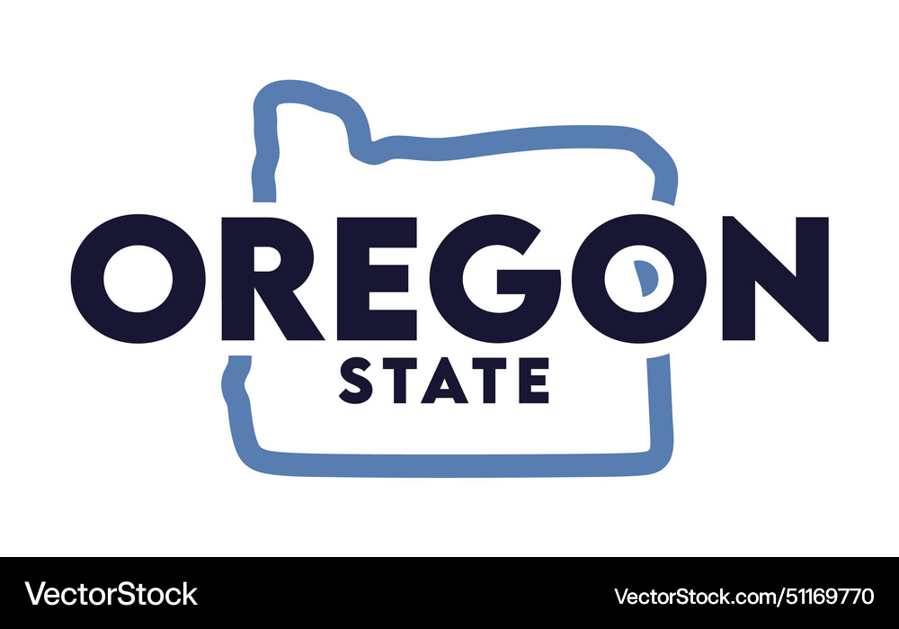 Oregon state with beautiful view Royalty Free Vector Image