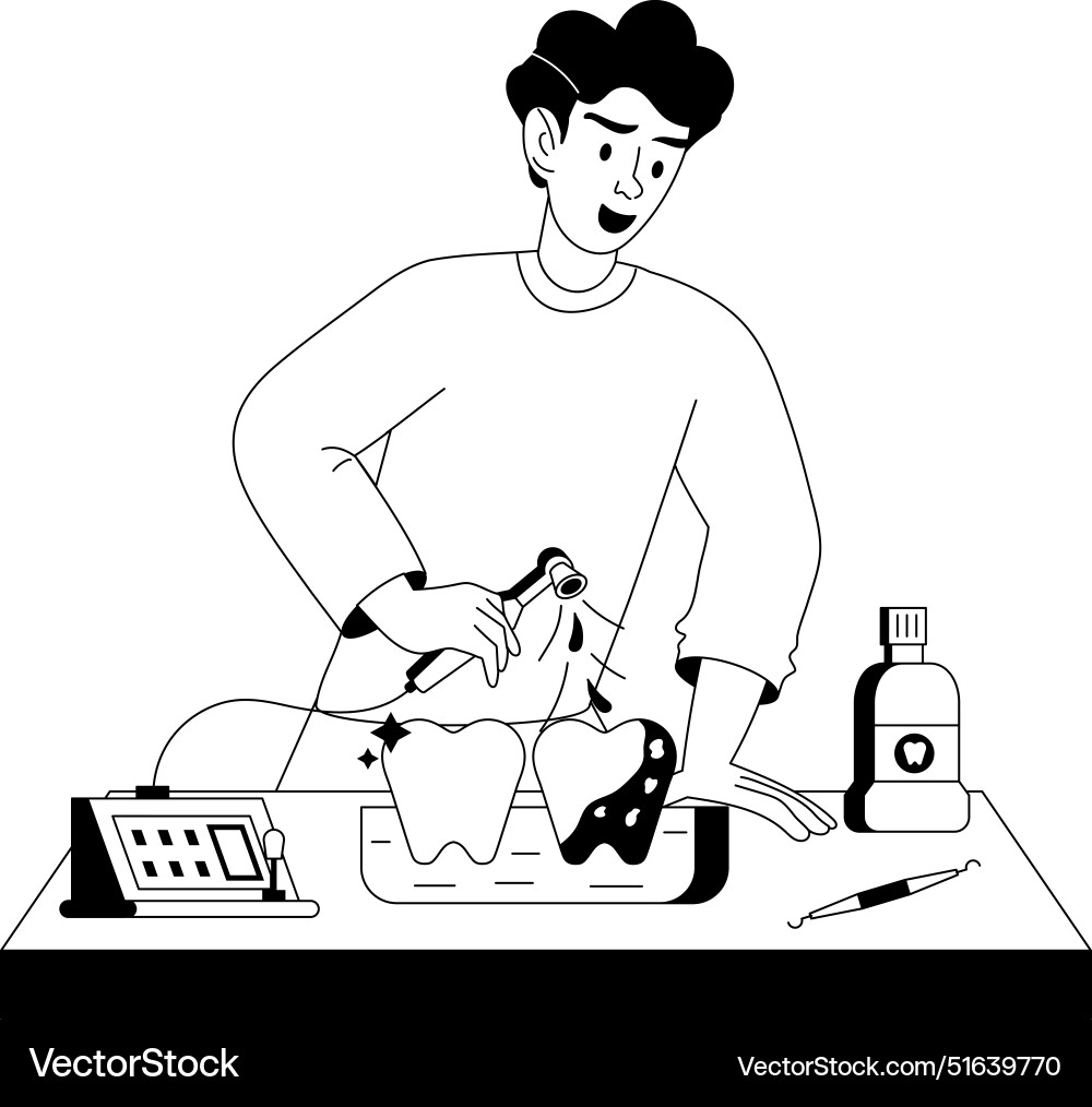 Teeth scaling Royalty Free Vector Image - VectorStock