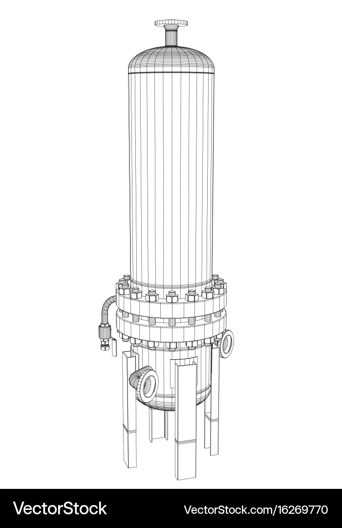 Wire-frame industrial equipment Royalty Free Vector Image