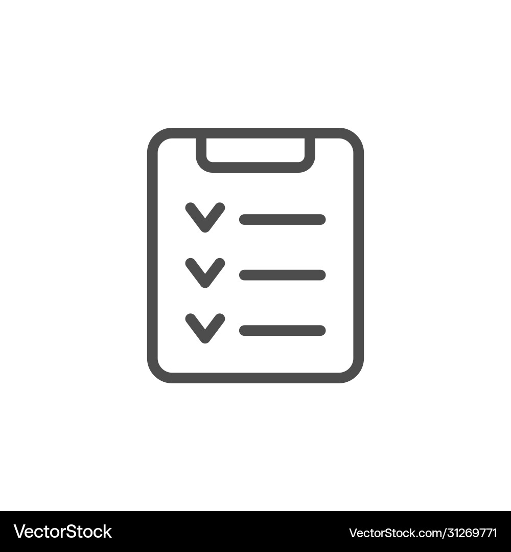 Check list line outline icon Royalty Free Vector Image