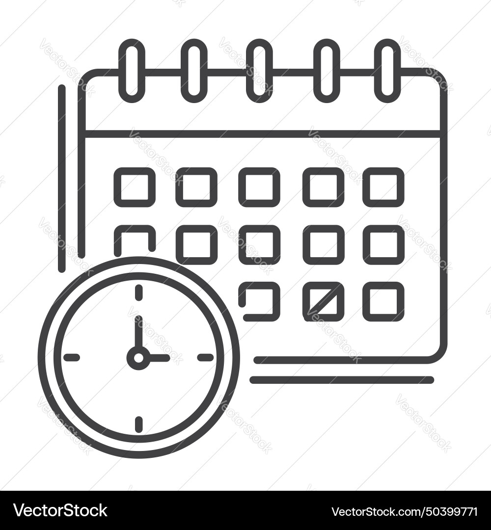 Deadline schedule calender icon design Royalty Free Vector