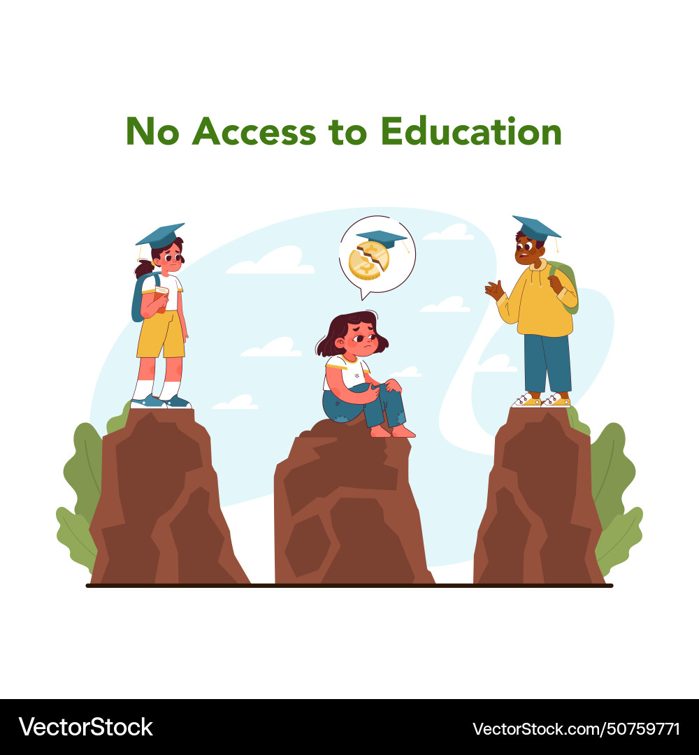 Education gap concept flat Royalty Free Vector Image