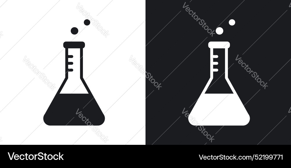 Flask icon set in solid style Royalty Free Vector Image