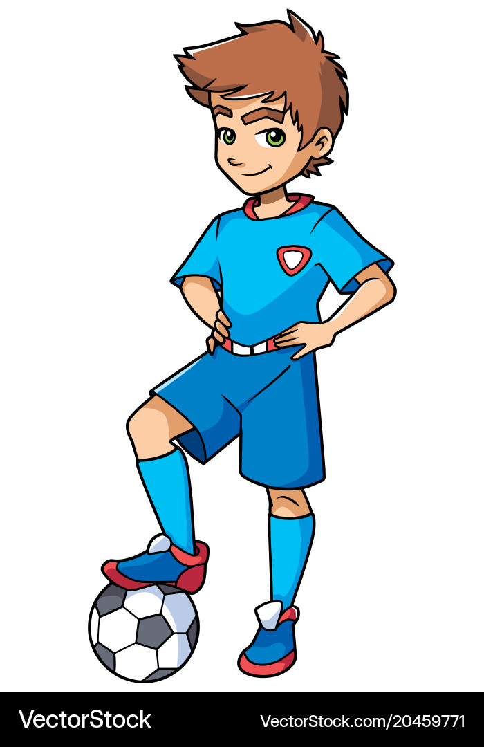 Football boy standing Royalty Free Vector Image