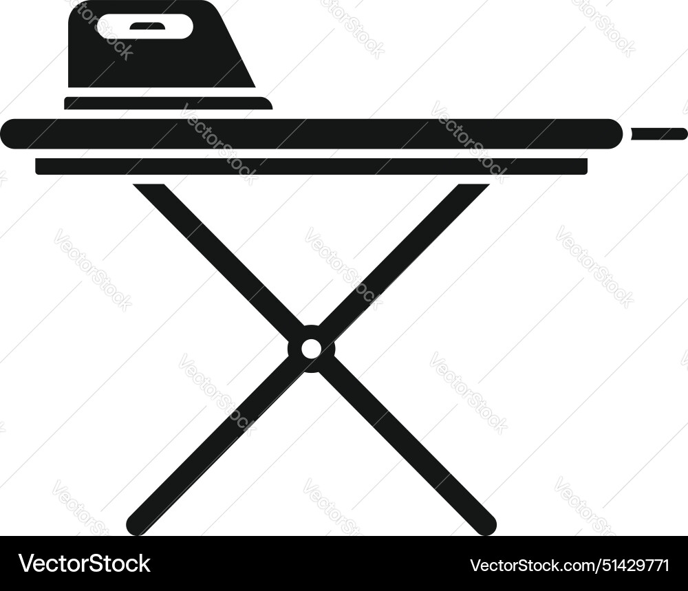 Icon of iron and ironing board Royalty Free Vector Image