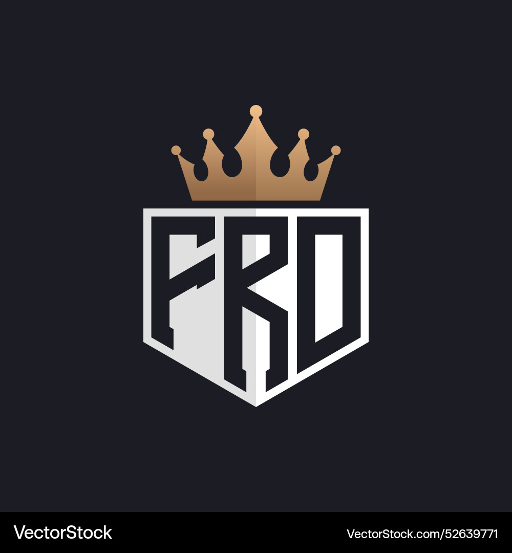 Luxury frd logo with crown elegant initials Vector Image