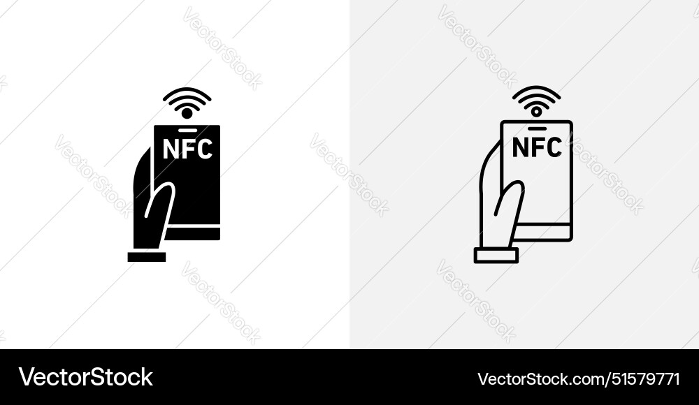 Nfc communication icon set Royalty Free Vector Image