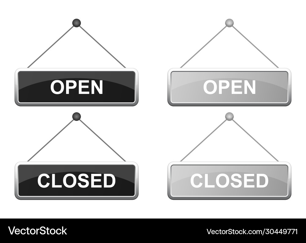Open and closed sign Royalty Free Vector Image