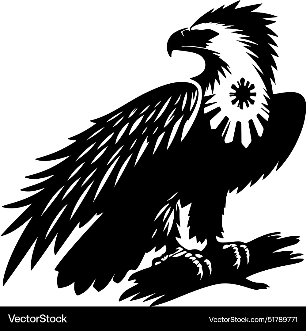 Philippine eagle isolated black design Royalty Free Vector