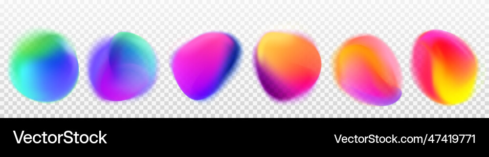 Realistic set of abstract gradient spots Vector Image