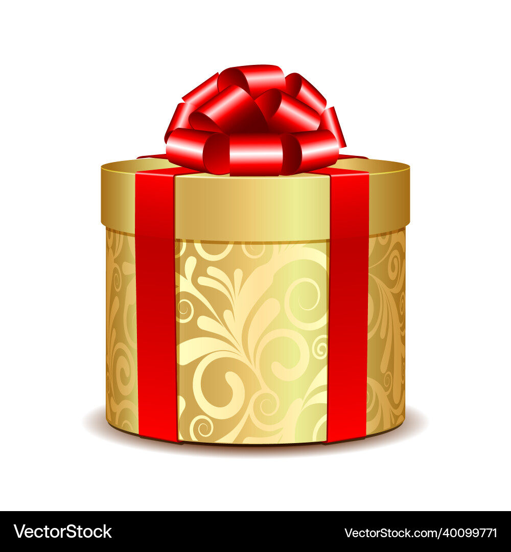 Red and gold gift box Royalty Free Vector Image