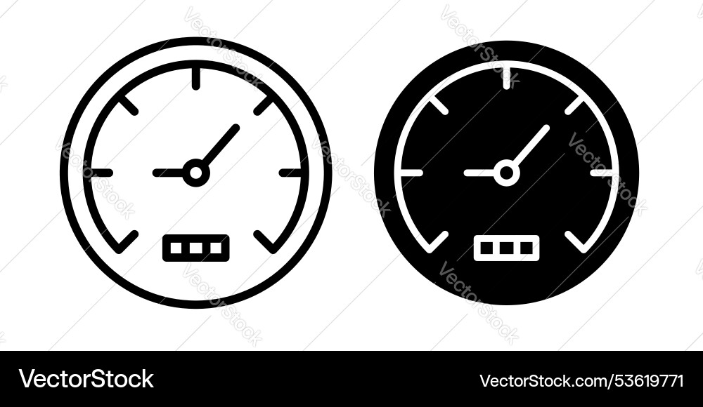 Speedometer icon set car speed odometer symbol Vector Image