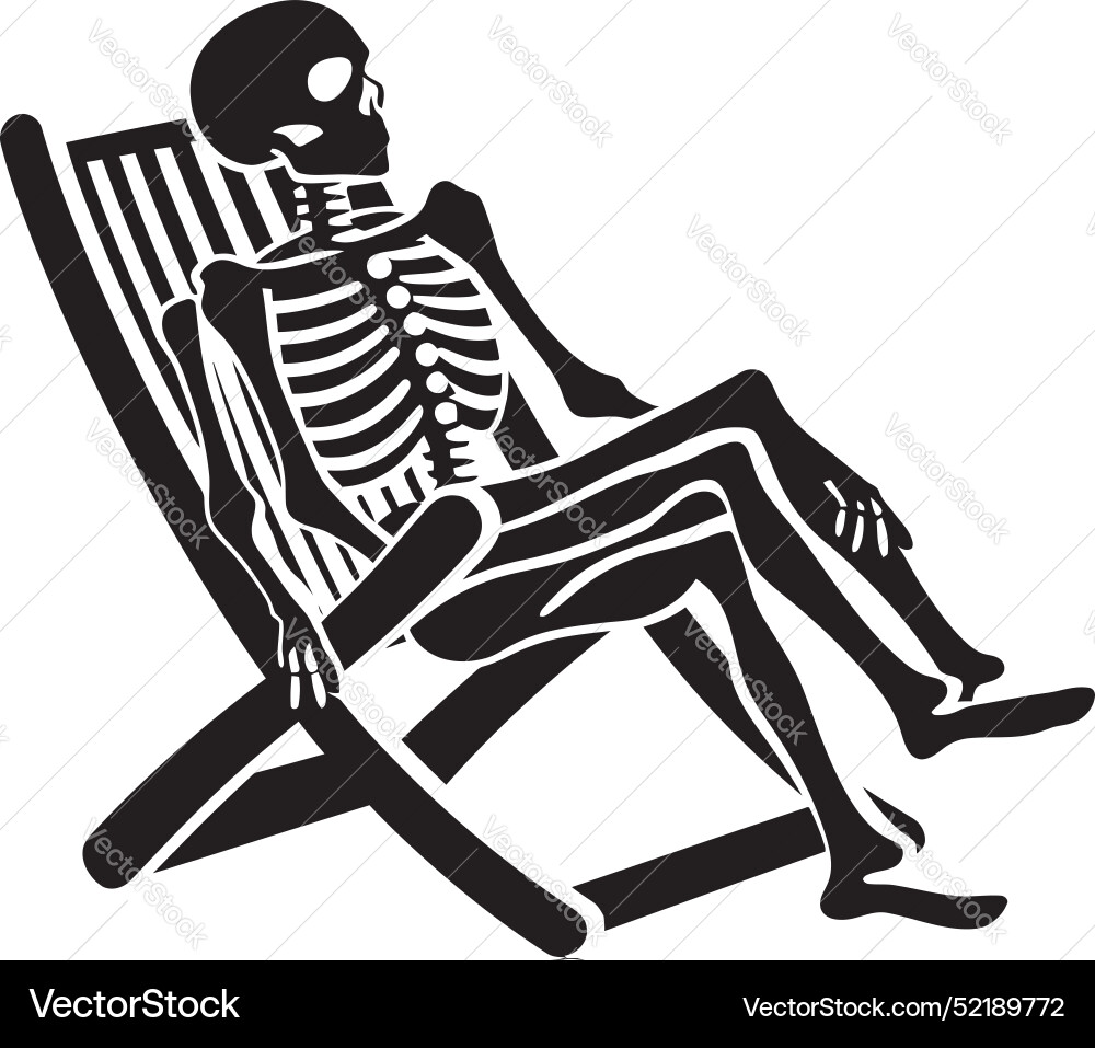 Coastal bones beach chair skeleton logo design Vector Image