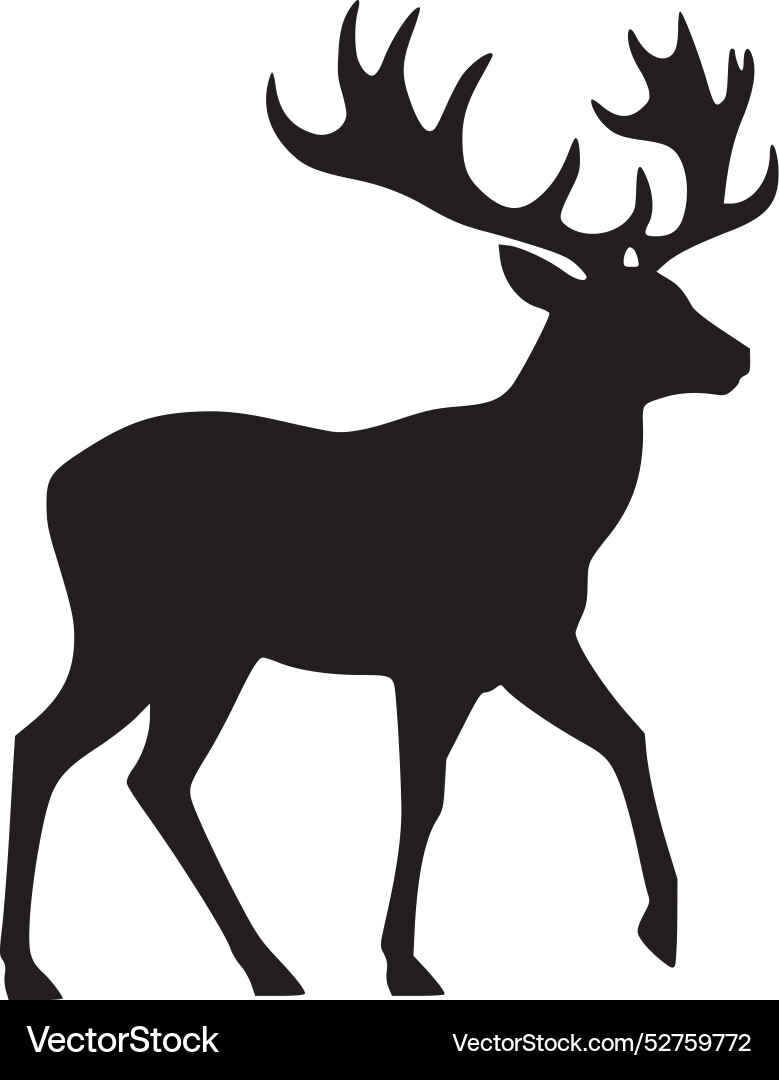 Deer - black and white Royalty Free Vector Image