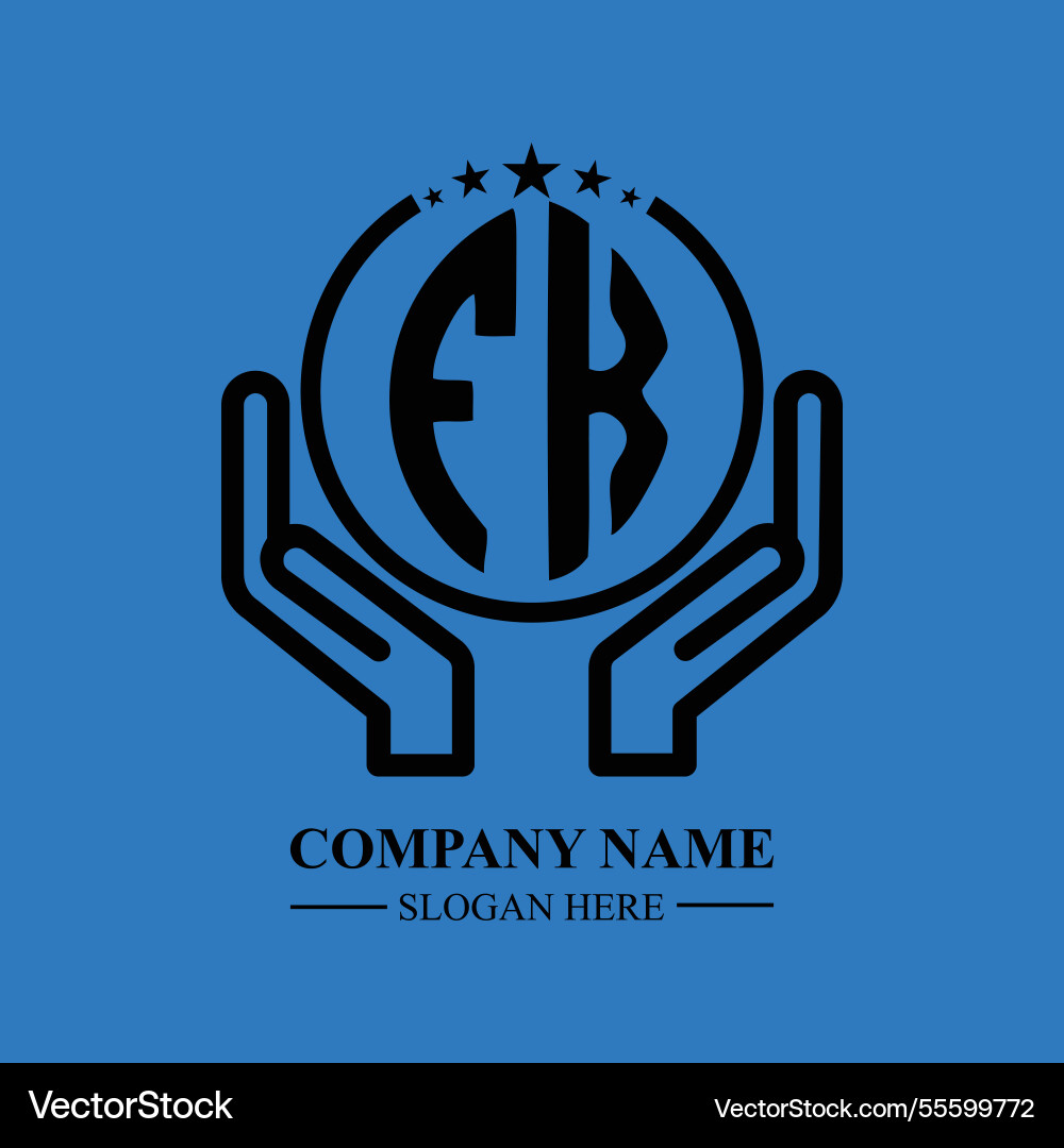Fk initials modern logo design featuring held Vector Image
