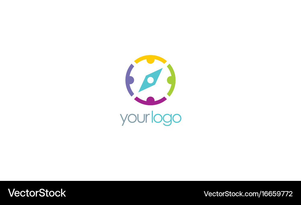 Group compass logo Royalty Free Vector Image - VectorStock