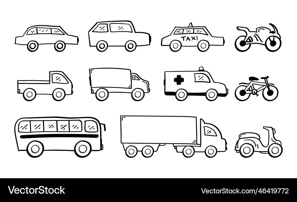 Hand drawn vehicle or transportation icon Vector Image