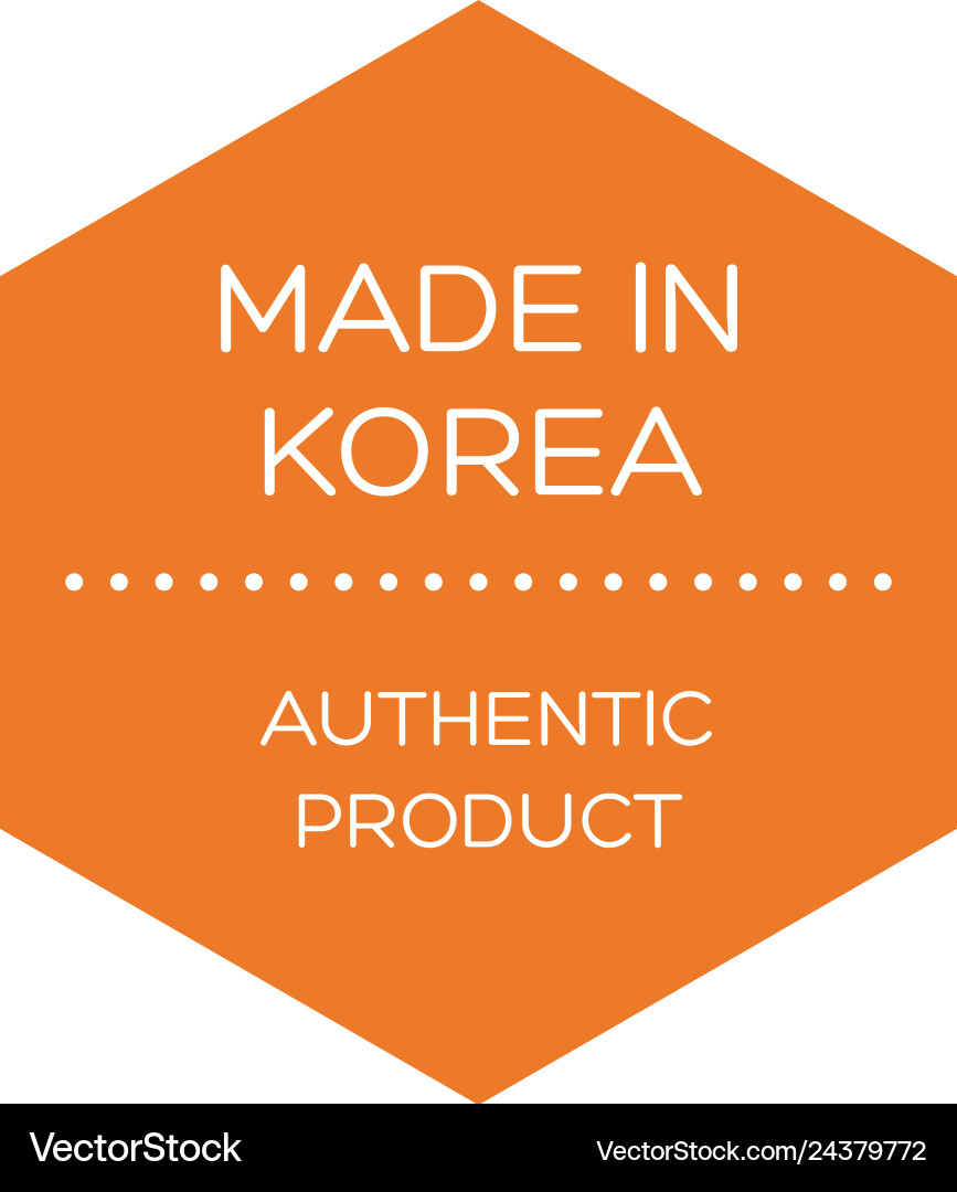 Made in korea label on white Royalty Free Vector Image