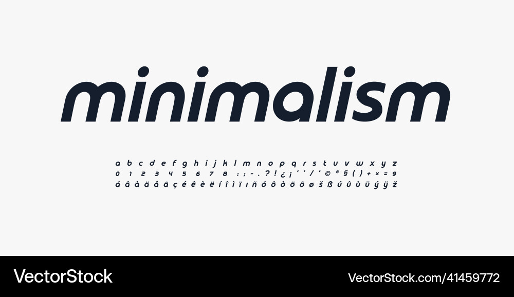 Minimalism sans serif font sleek typeset calm Vector Image