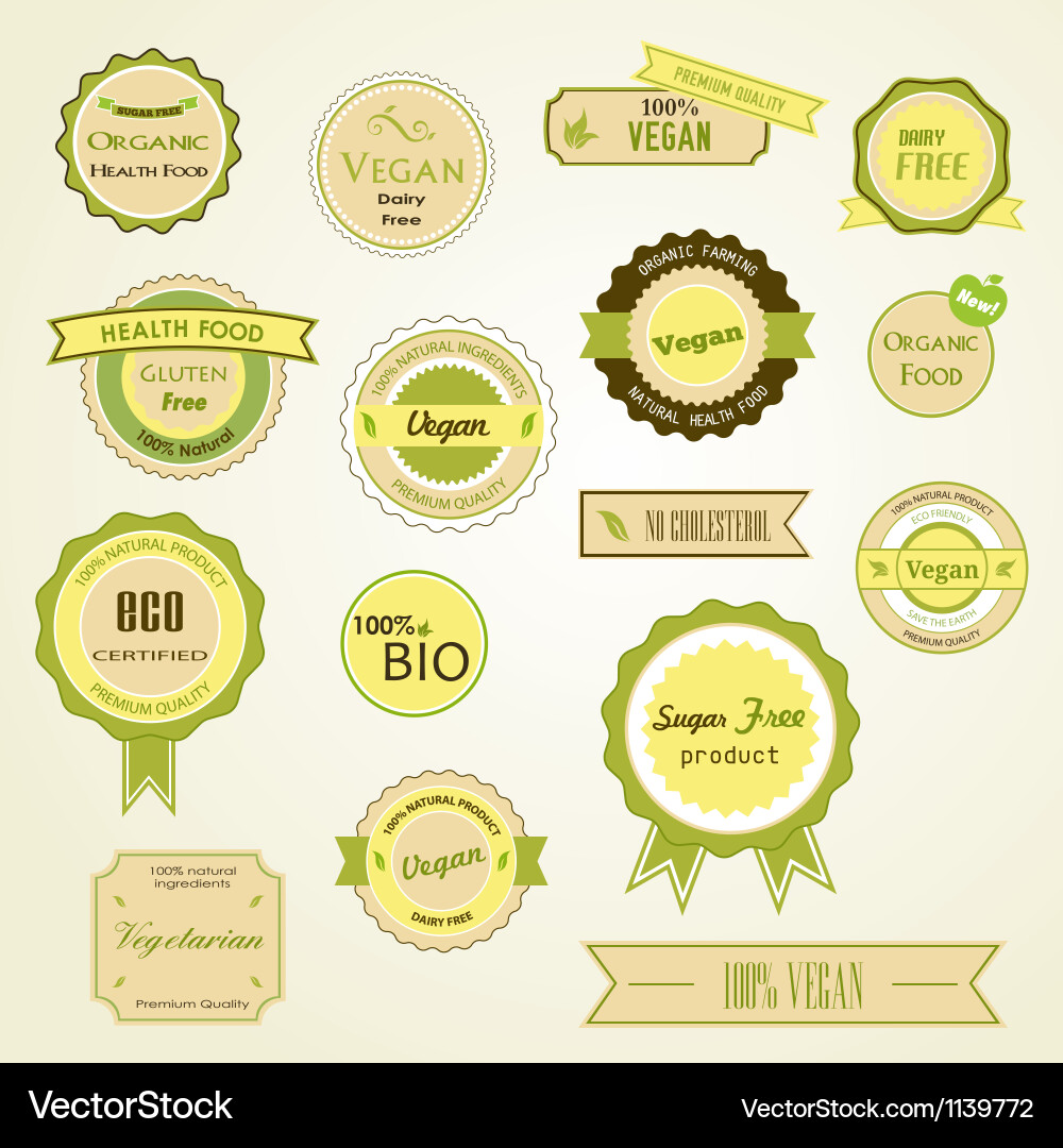 Organic labels logos and stickers Royalty Free Vector Image