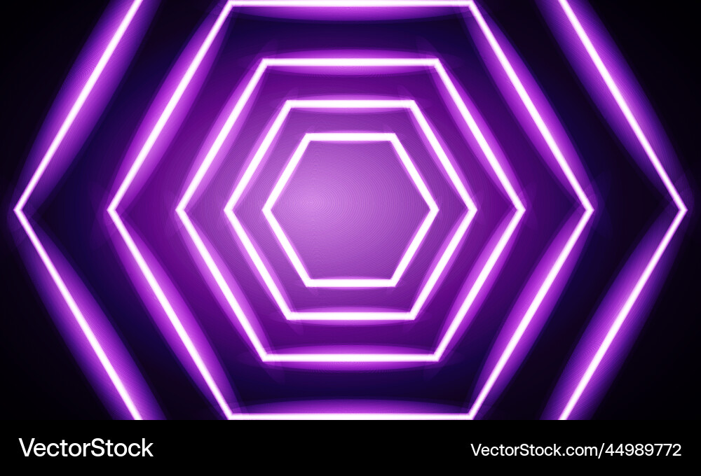 Polygon abstract neon effect Royalty Free Vector Image