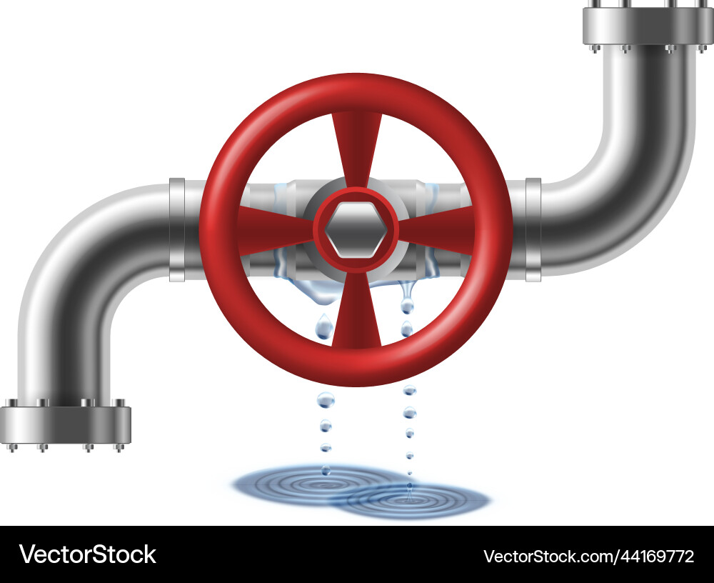 Realistic pipeline burst Royalty Free Vector Image