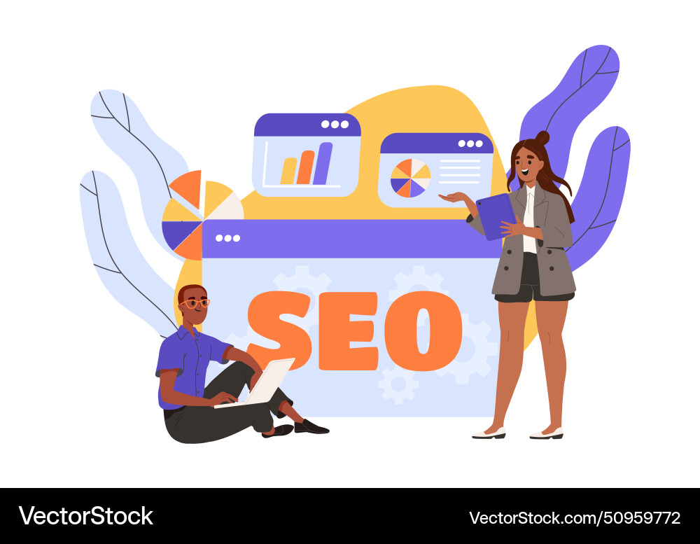 Seo system concept Royalty Free Vector Image - VectorStock
