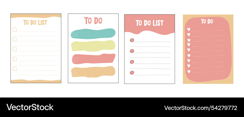 Set to do check list page doodle blank reminder Vector Image