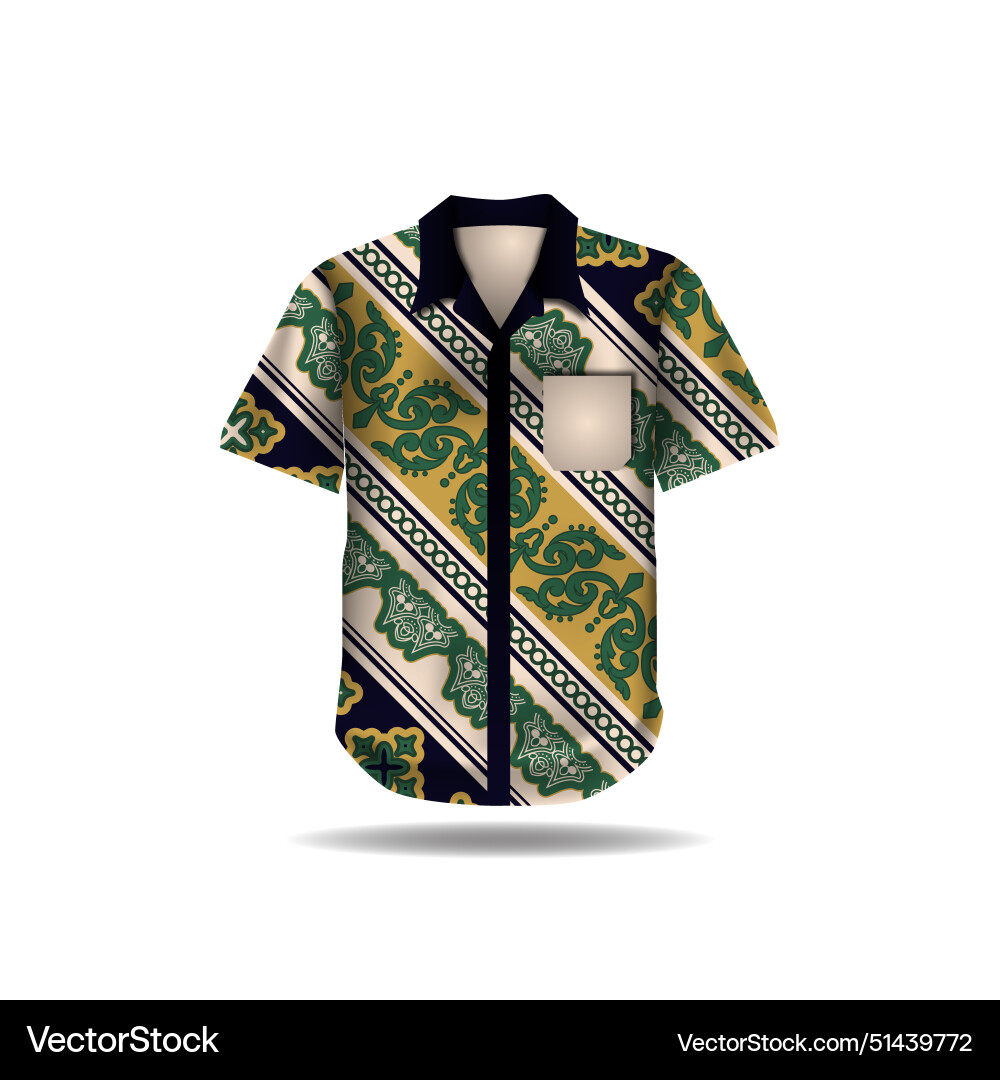 Shirt design with pattern batik indonesia graphic Vector Image