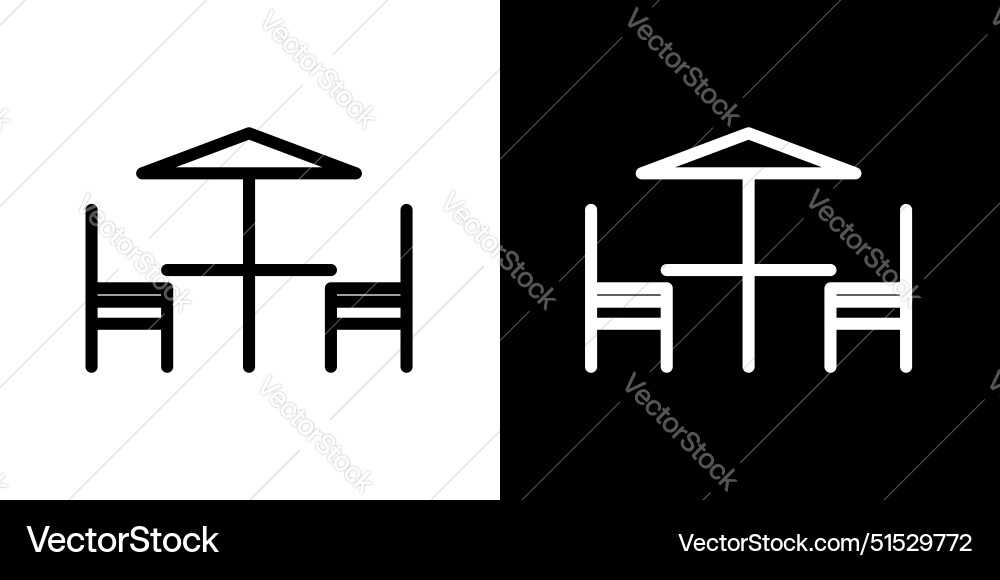 Terrace icon set outside dining cafe table symbol Vector Image