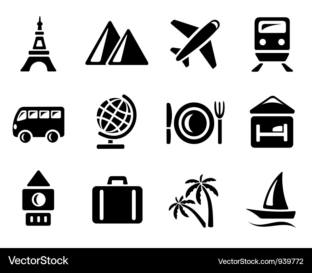 Travel icons Royalty Free Vector Image - VectorStock