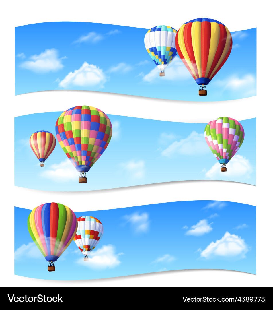 Air balloon banners Royalty Free Vector Image - VectorStock