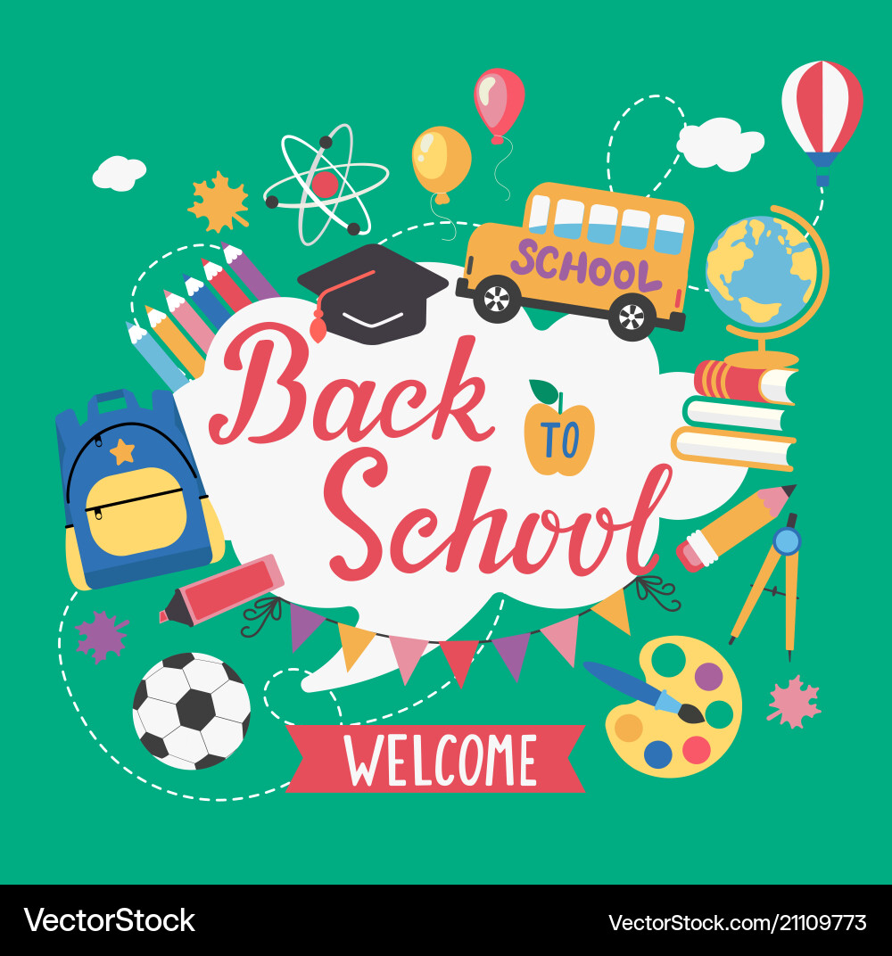 Banner welcome back to school Royalty Free Vector Image