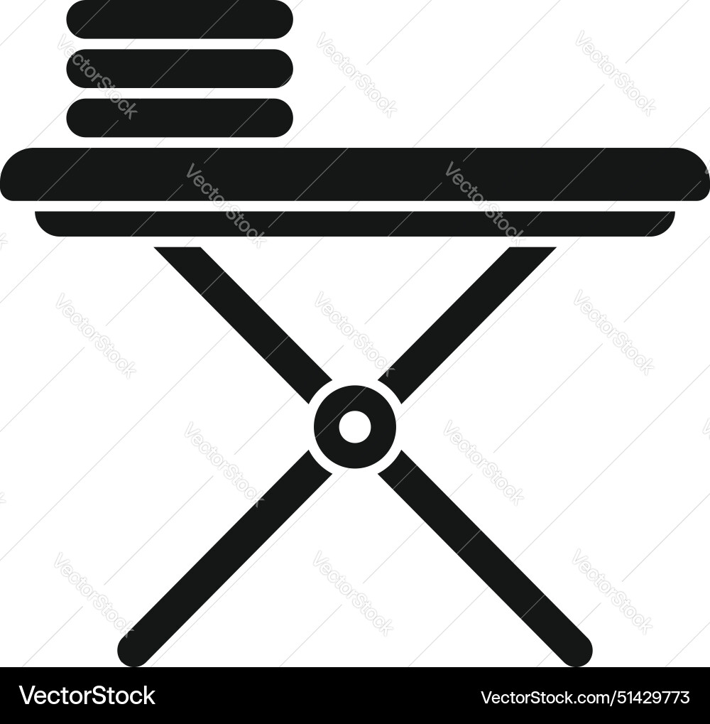 Black icon of a folding ironing board Royalty Free Vector
