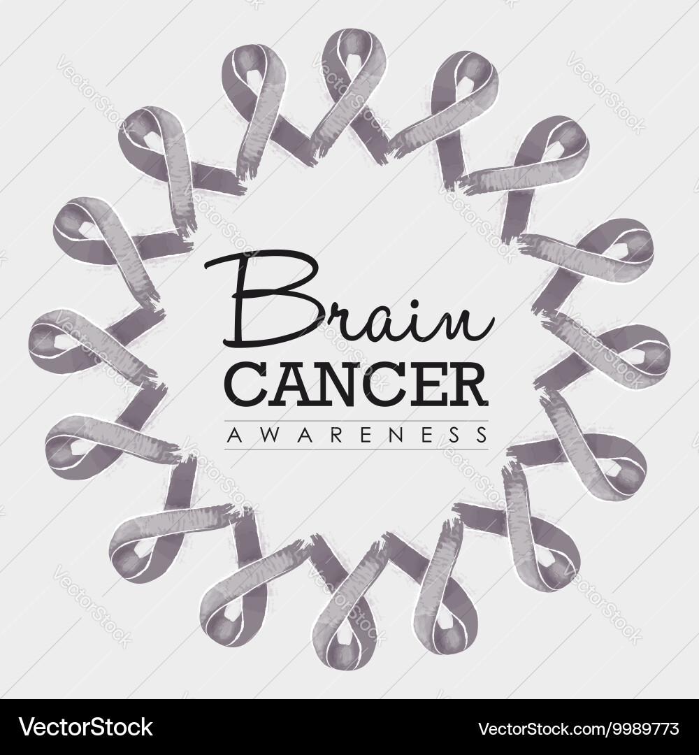 Brain cancer awareness ribbon design Royalty Free Vector