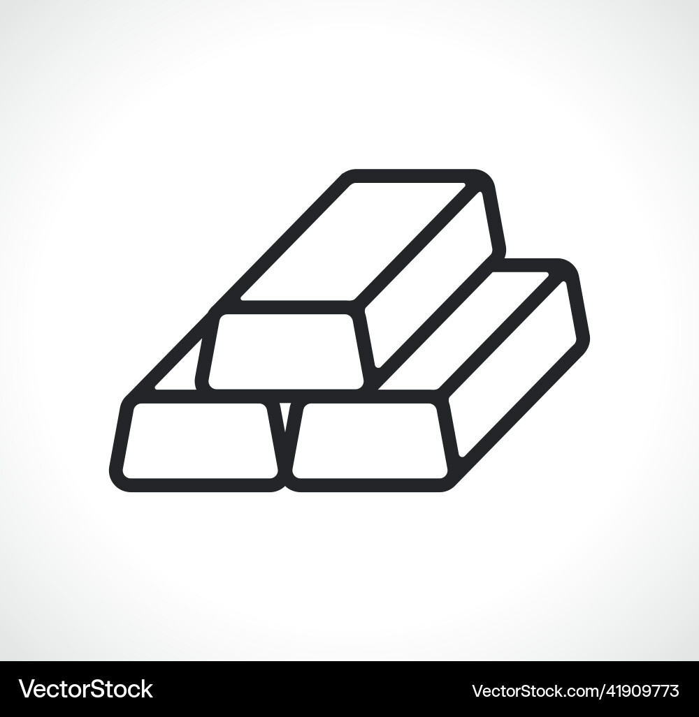 Gold bar or ingot icon Royalty Free Vector Image