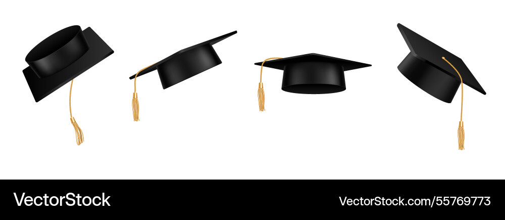 Graduation Cap - Realistic Style Royalty Free Vector Image