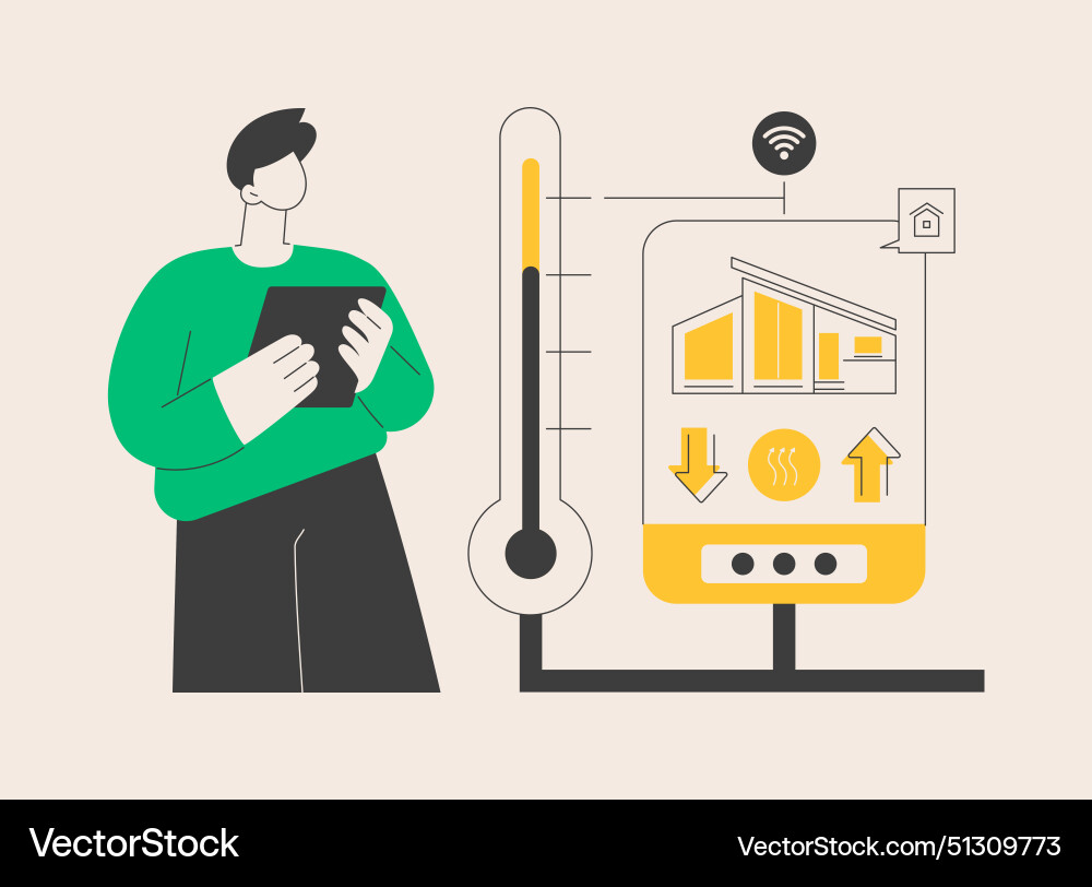 Home heating technologies abstract concept Vector Image