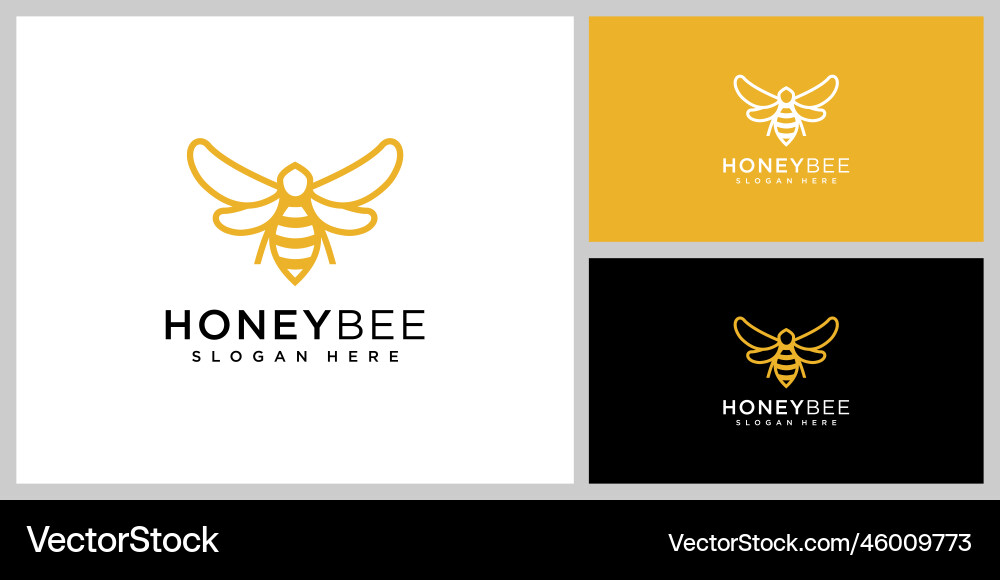 Honey bee animals logo Royalty Free Vector Image