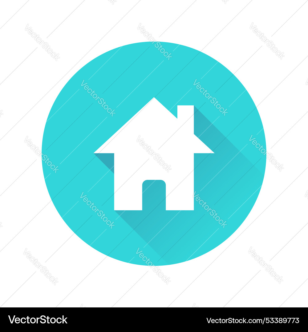House home round long shadow icon Royalty Free Vector Image