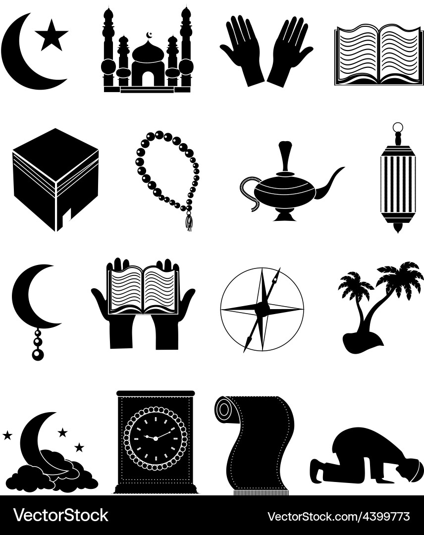 Islam icons set Royalty Free Vector Image - VectorStock